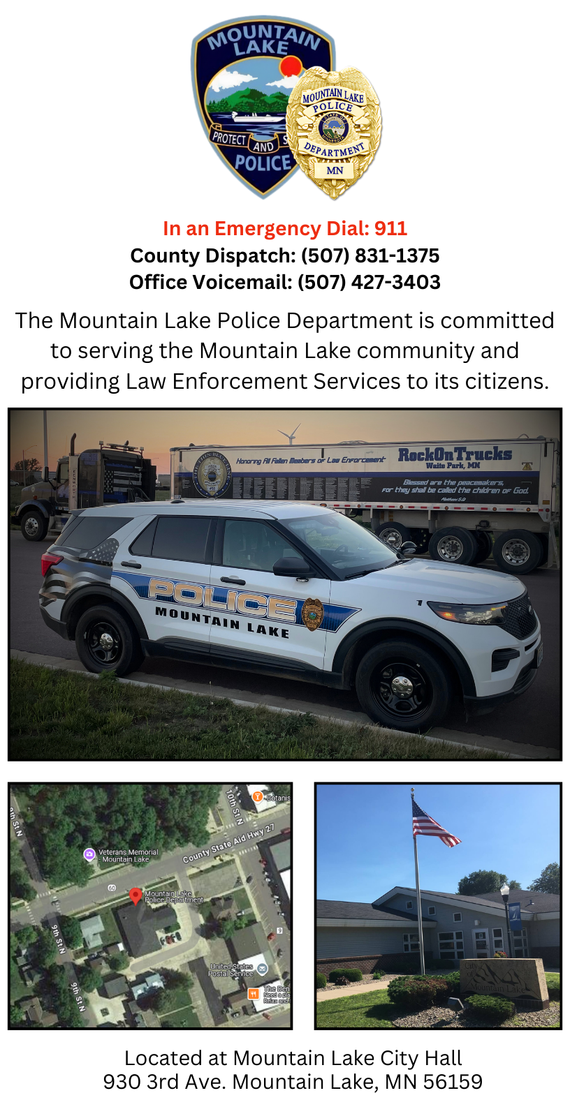 Police Department – City of Mountain Lake